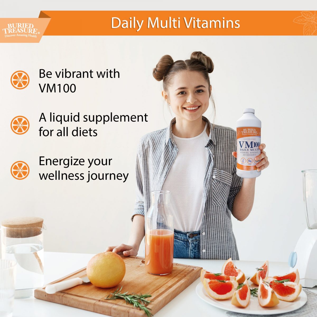 VM100 Complete Liquid Daily Multivitamin and Multimineral – 33 oz ...